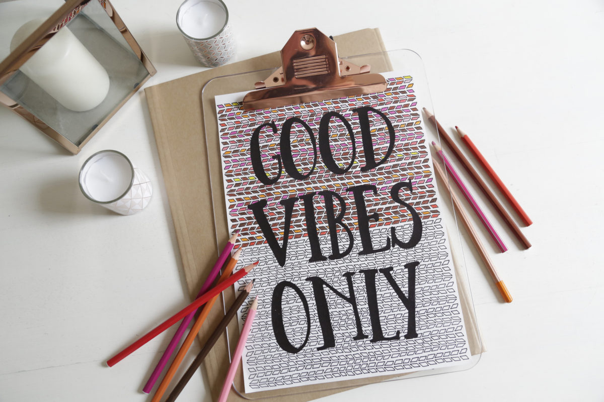 "Good Vibes Only" Coloring Page - FREE PRINTABLE - Sweet as a Candy